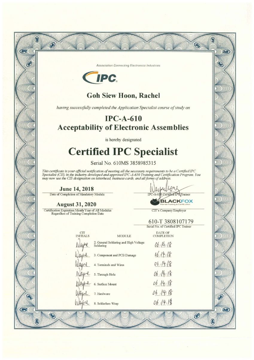 IPC 610 CIS - Wizlogix – PCB Services in Singapore